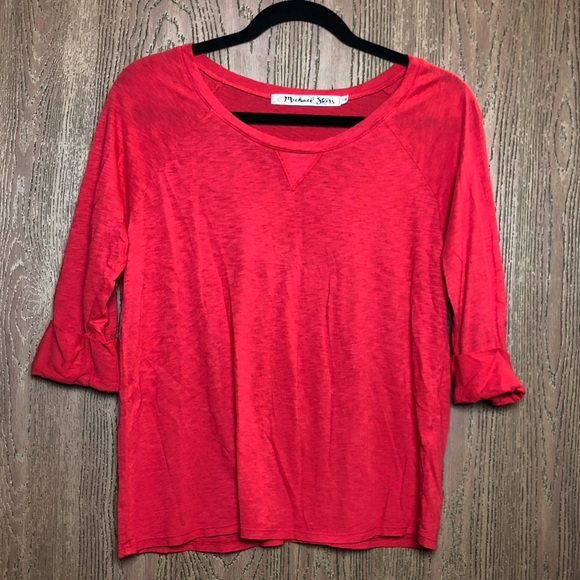 Michael Stars | Tops | Michael Stars 34 Sleeve Red Top | Poshmark